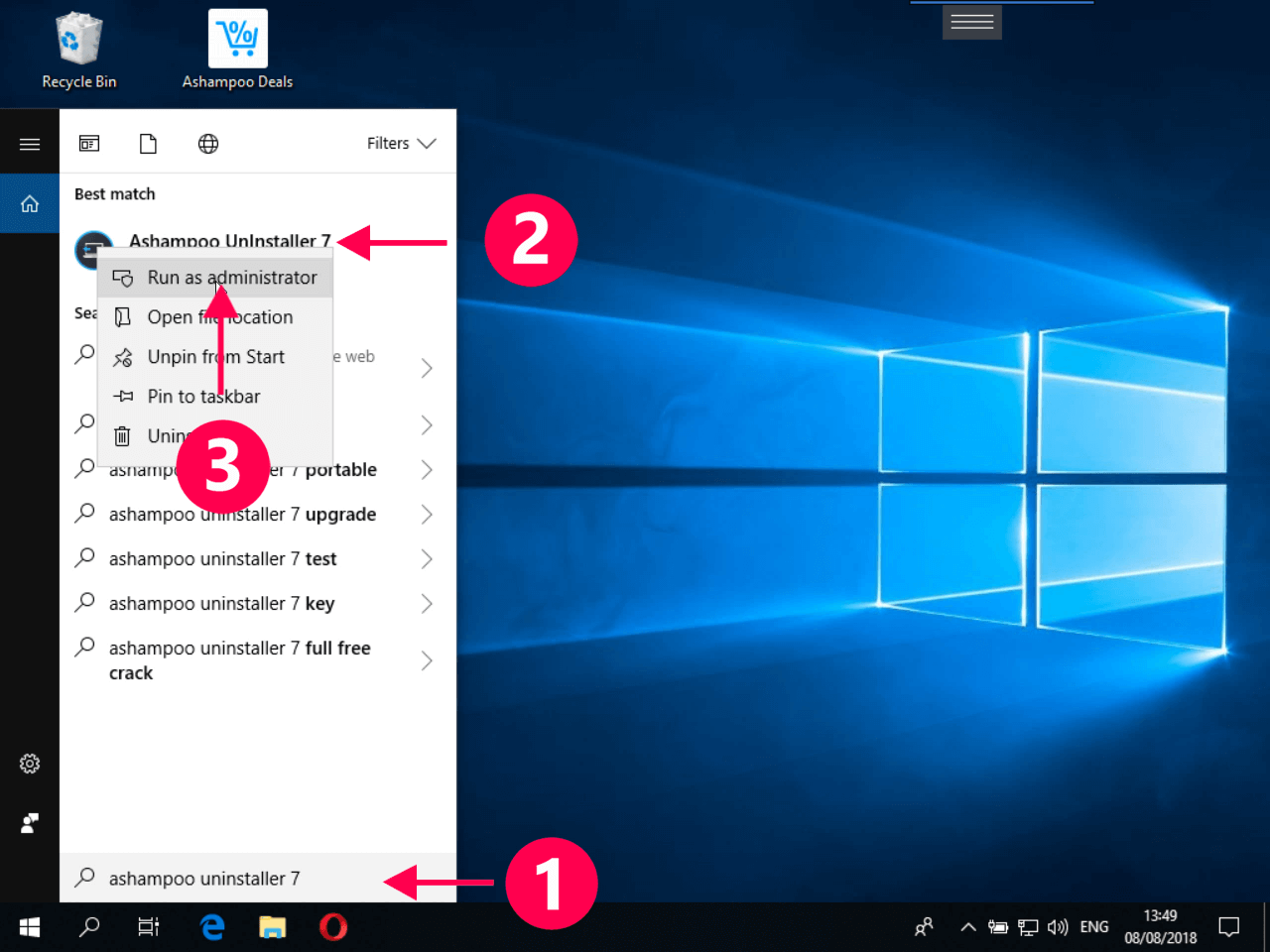 3 different methods to run a software with administrator rights – Ashampoo